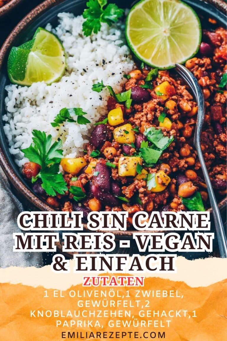Chili sin Carne mit Reis - Veganes Rezept einfach