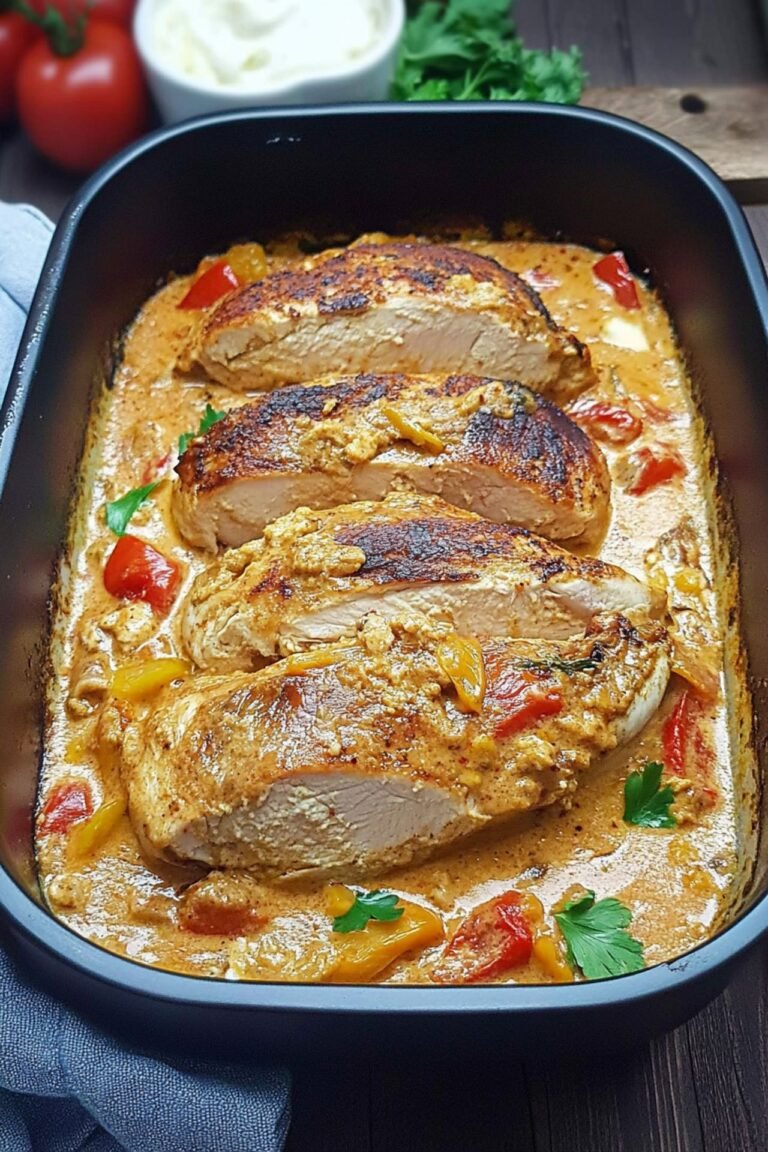 Putenbrust in Frischkäsesauce Aus Dem Ofen